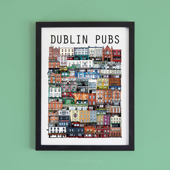 Framed Illustrated Irish Pub Prints | Cowfield Design