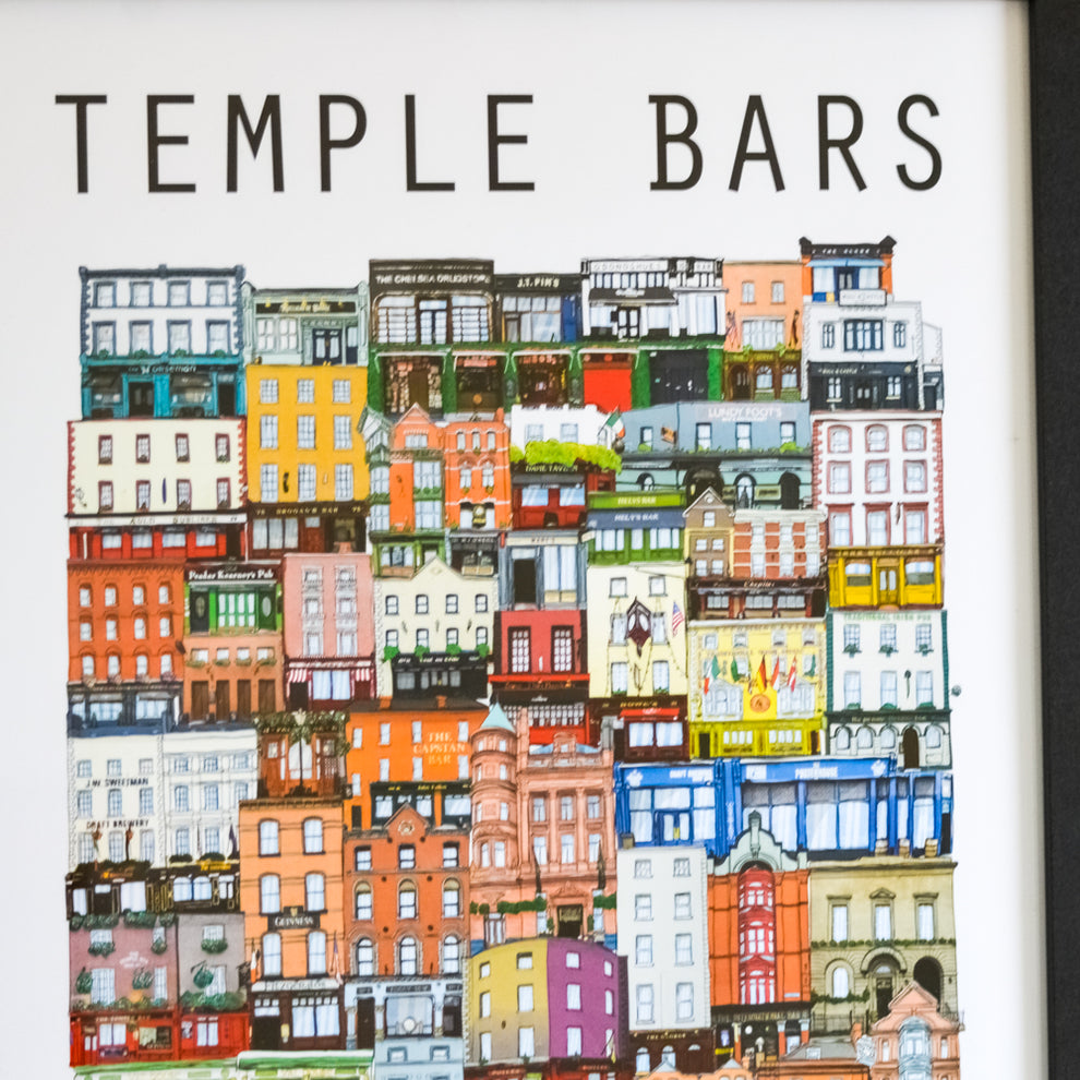 Temple Bar Pub Print | Hand Illustrated | Cowfield Design