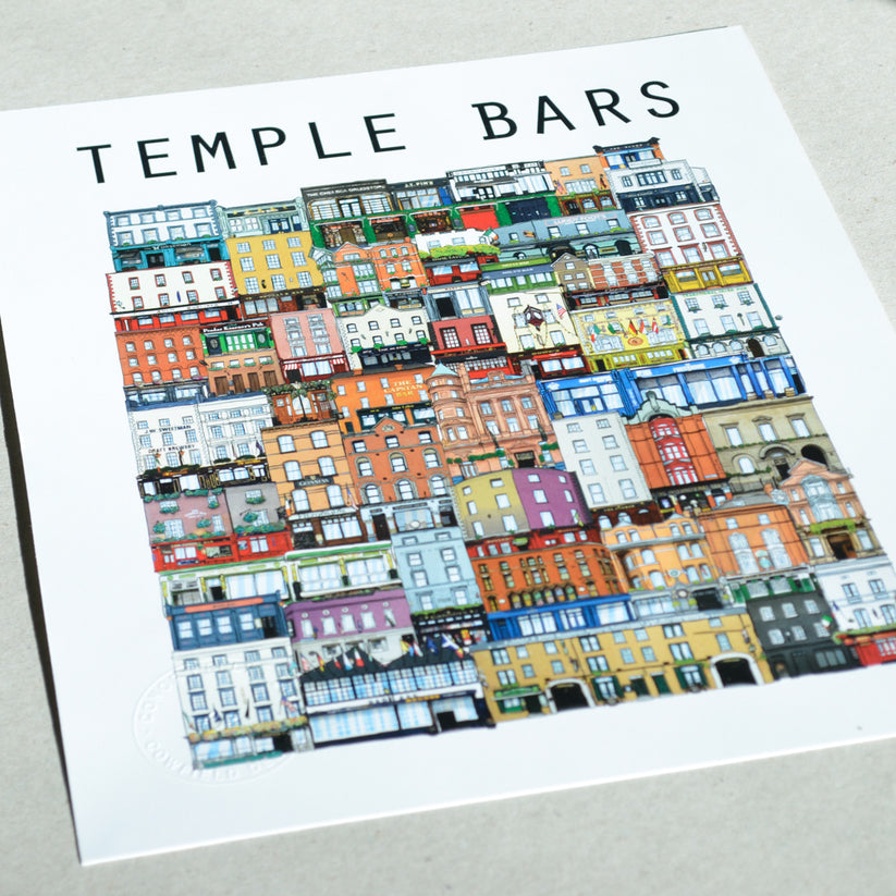 Temple Bar Pub Print | Hand Illustrated | Cowfield Design